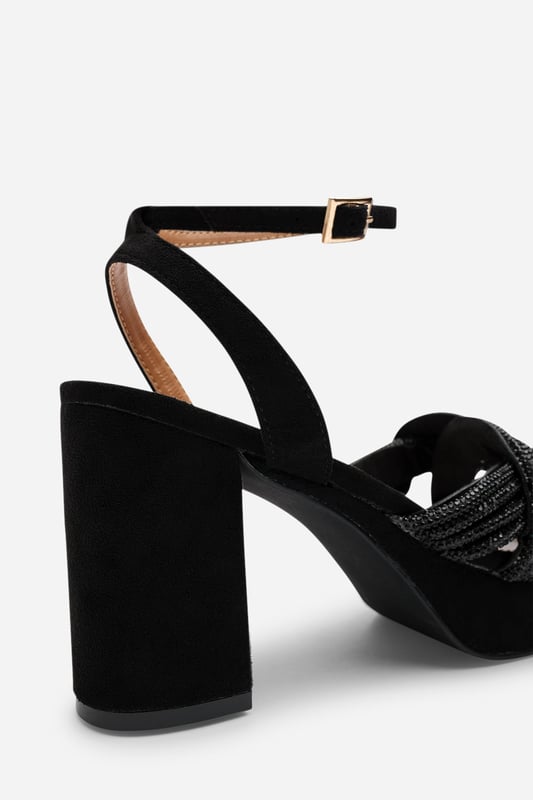 Wheres That From Womens 'Melissa' Suede Platform Heels with Twisted Straps