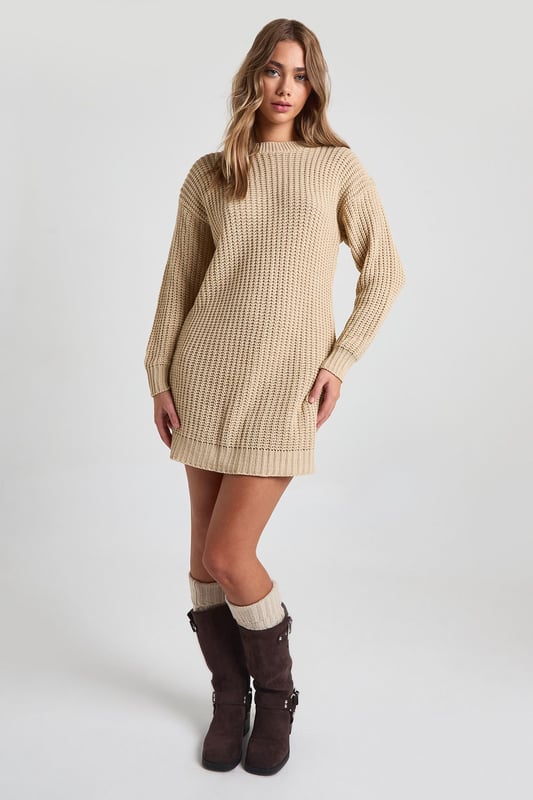 Crew Neck Mini Jumper Dress