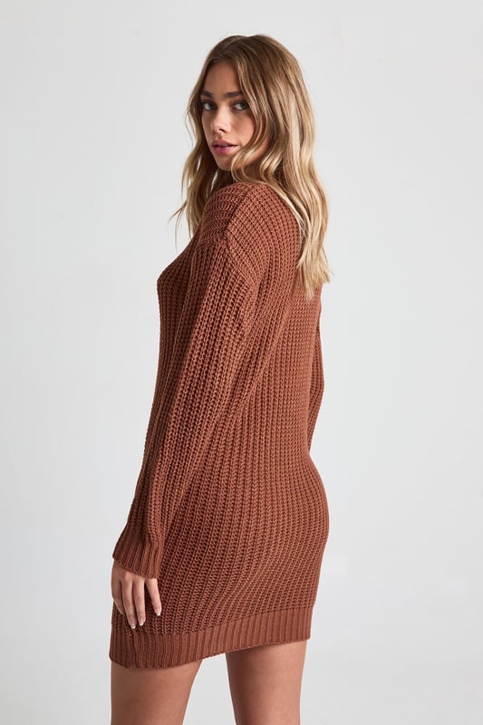 Crew Neck Mini Jumper Dress