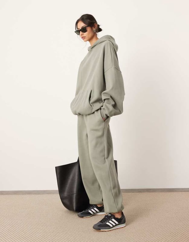 ASOS EDITION oversized premium heavy weight jogger in olive green