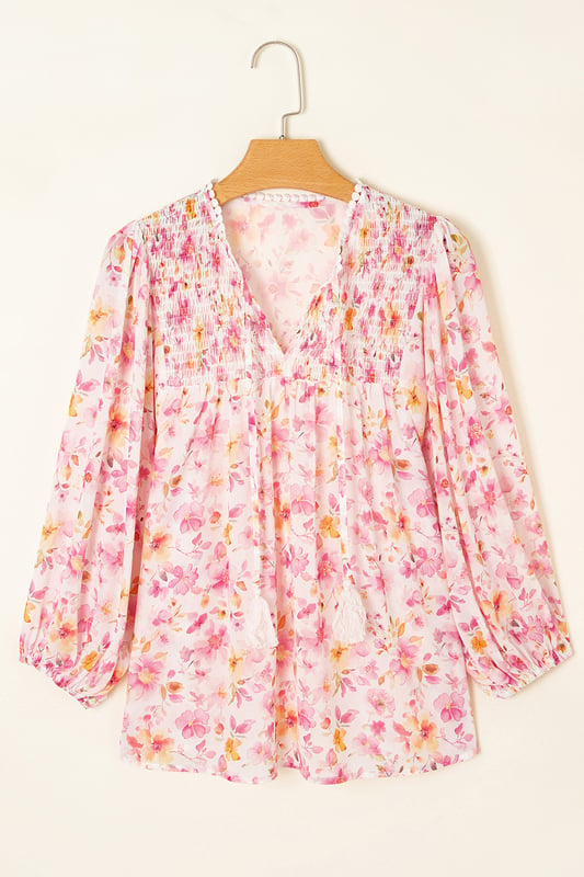 Bluse mit floralem Druck und langen Ärmeln