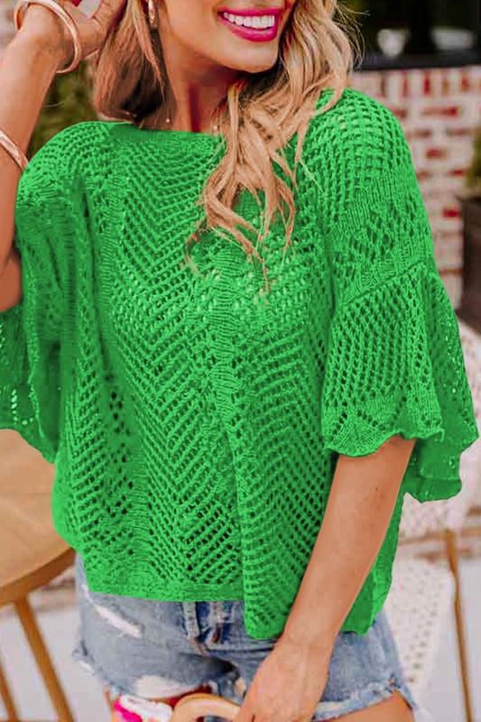 Strickpullover mit kurzen Ärmeln