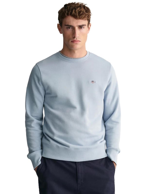 Gant | Mens Shield Crew Neck Sweatshirt - Dove Blue