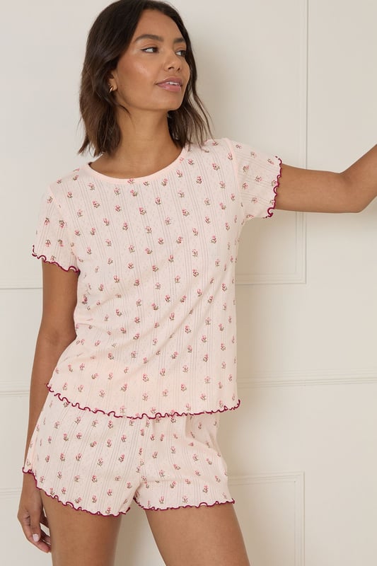 Pointelle Jersey Short Set