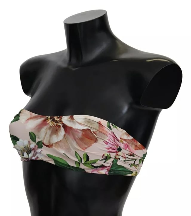 Floral Print Bikini Top Strapless Swimsuit