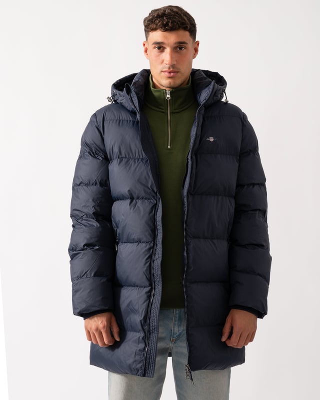 Cloud Mid Length Puffer Jacket in Dark Blue