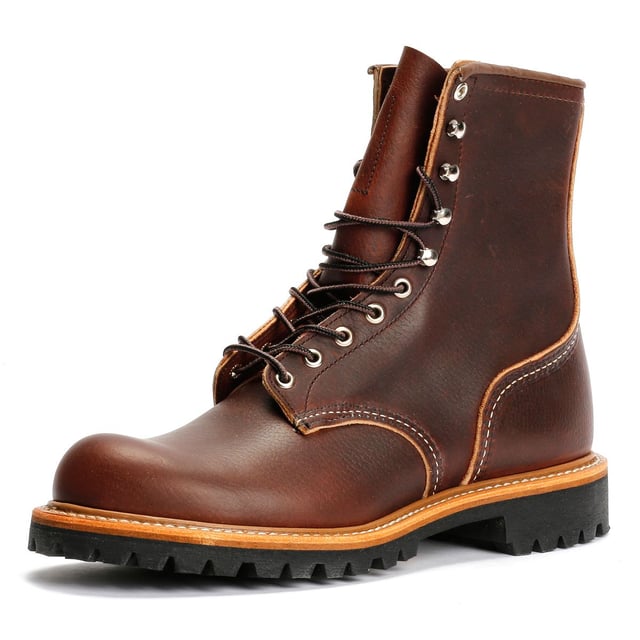 Red Wing 8-Inch Logger Briar Oil Leather Men's Brown Boots