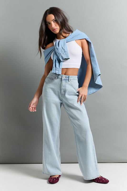 The Petite High Waist Straight Leg Jean