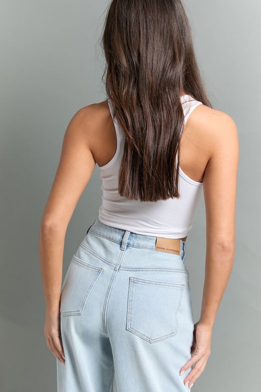 The Petite High Waist Straight Leg Jean