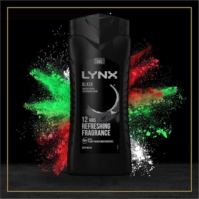 6 Pack Lynx Fresh Charge Shower Gel Body Wash, Black, 500ml