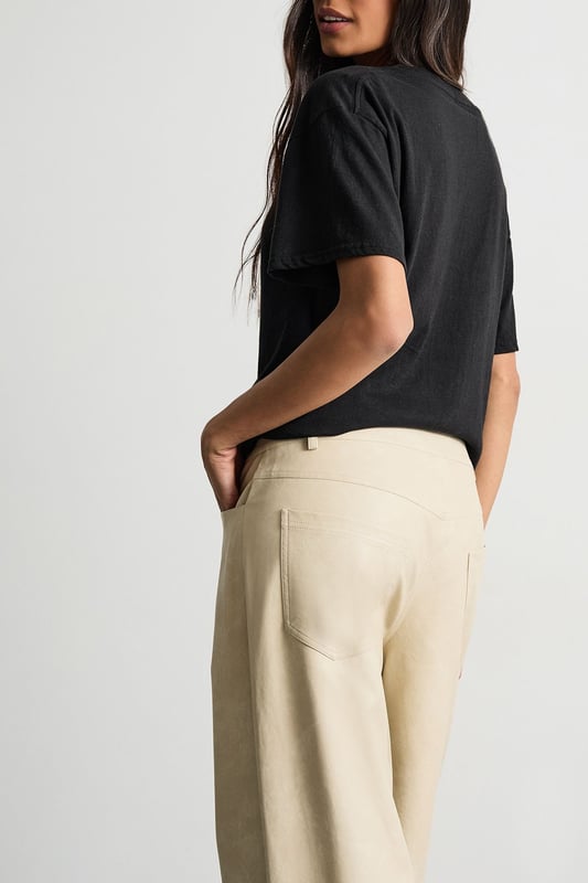 Barrel Leg Faux Leather Trouser