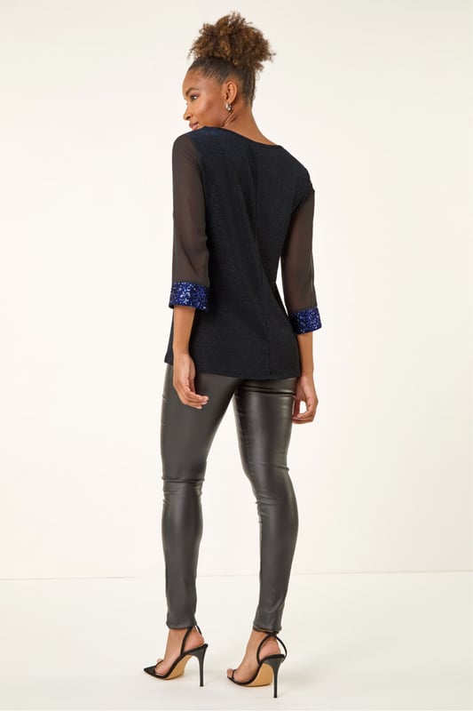 Brillo Sequin Cuff Top