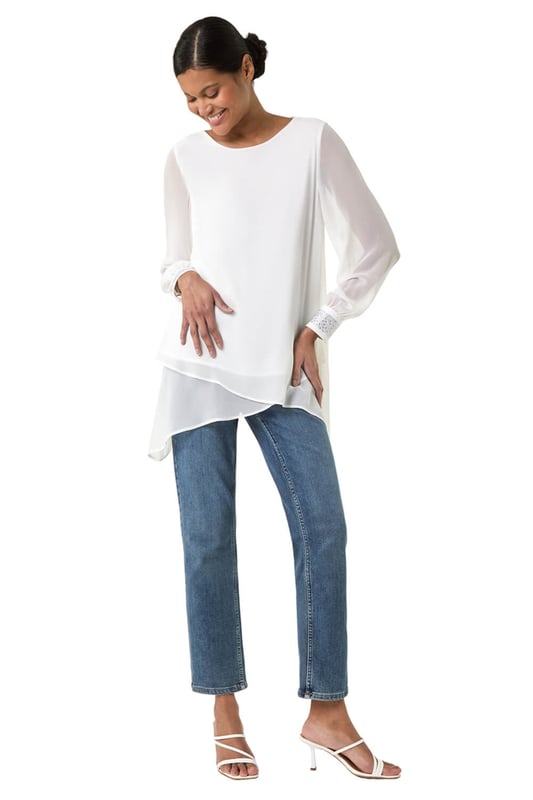 Hotfix Detail Asymmetric Hem Top