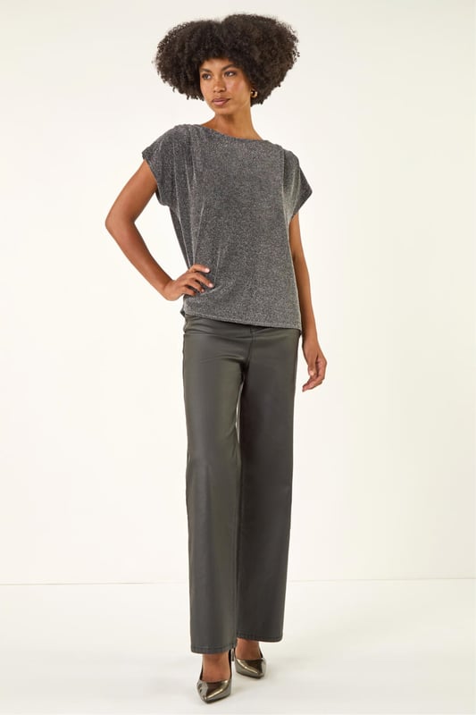 Shimmer Scoop Back Stretch Top