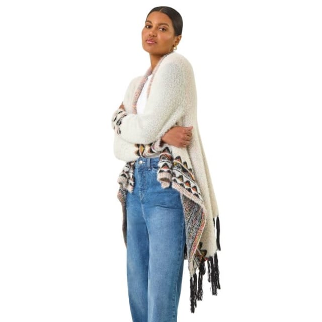 Fluffy Fringe Poncho