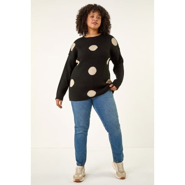 Curve Large Spot Knit Jumper