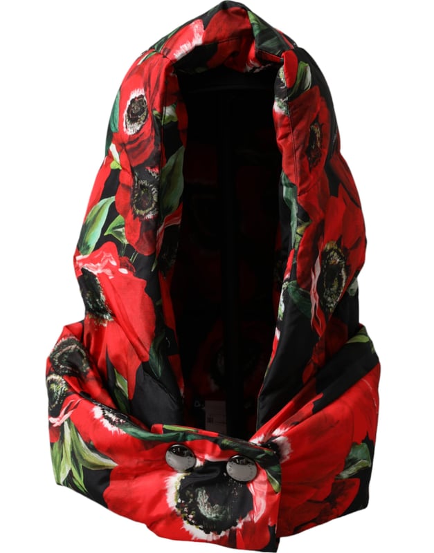 Floral Padded Headscarf Red