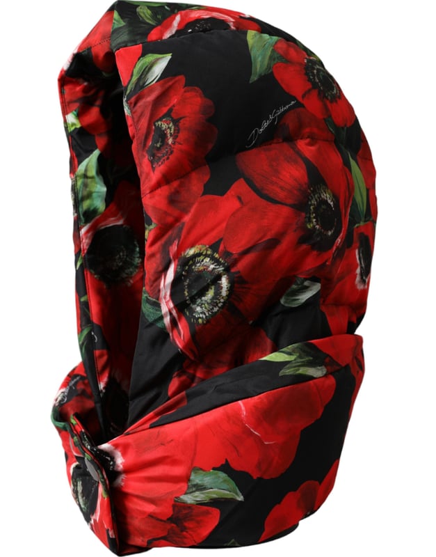 Floral Padded Headscarf Red