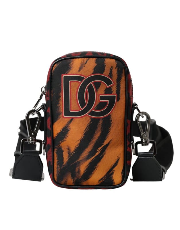 Mehrfarbige Tiger-Patch Nylon Logo Umhängetasche