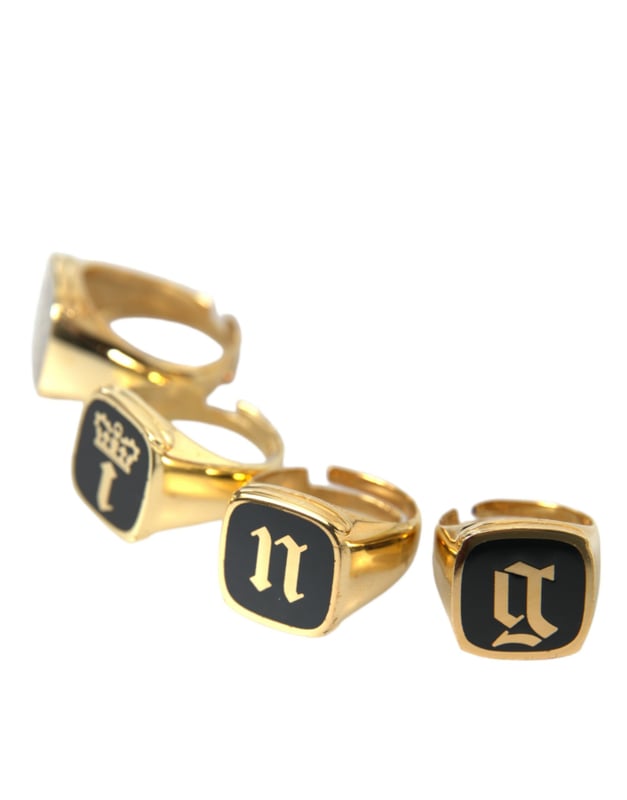 Goldmessing KING Emaille Set aus 4 Ringen