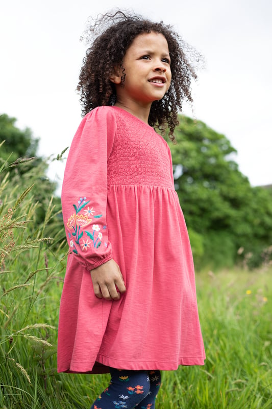 Frugi Girls Arlet Dress - Pink
