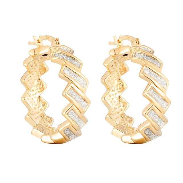 18ct Gold Plate Glitter Hoops