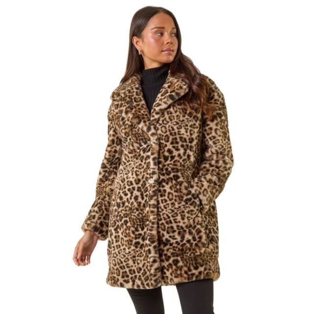 Petite Leopard Fur Coat
