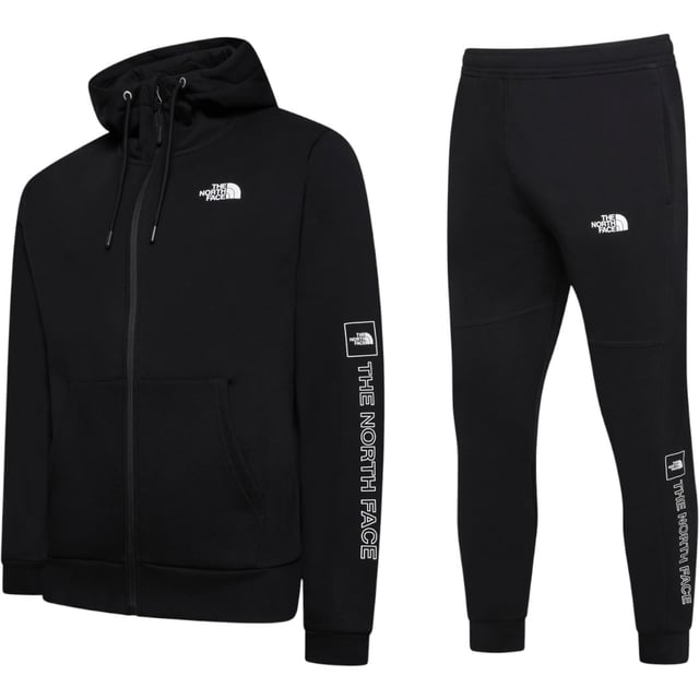 The North Face Mens M Outline Logo Box Tracksuit Set Black