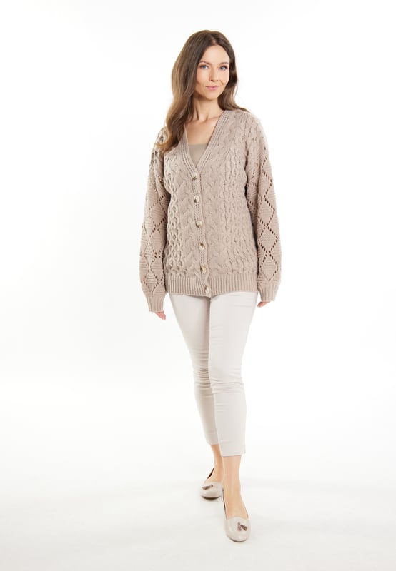 usha Strickcardigan Damen Graubeige
