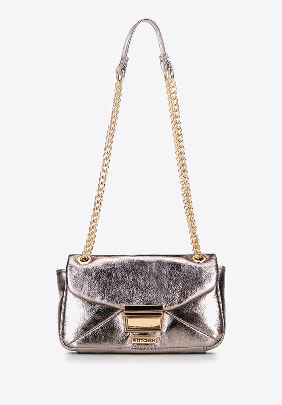 Wittchen Women's Mini Crossbody Bag in Shiny Gray Eco-Leather