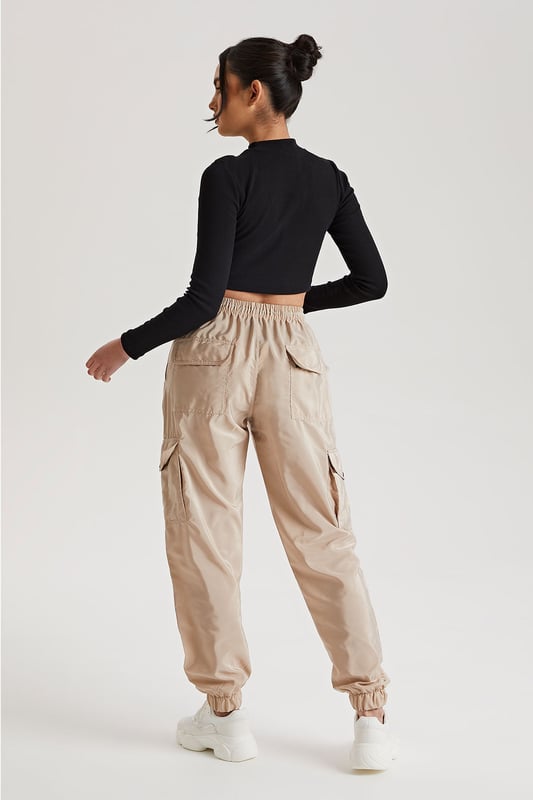 Grey Parachute Cargo Trouser