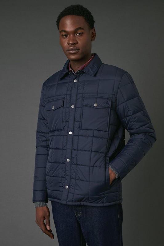 Navy Quilted Jacket
