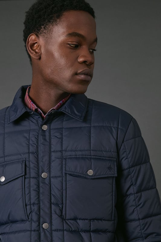 Navy Quilted Jacket