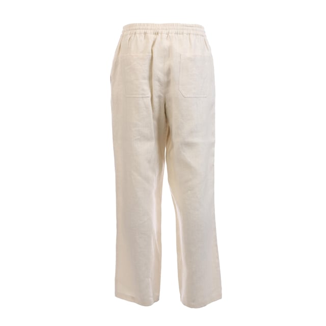 Men's Off White Staff Linen Pants in Beige