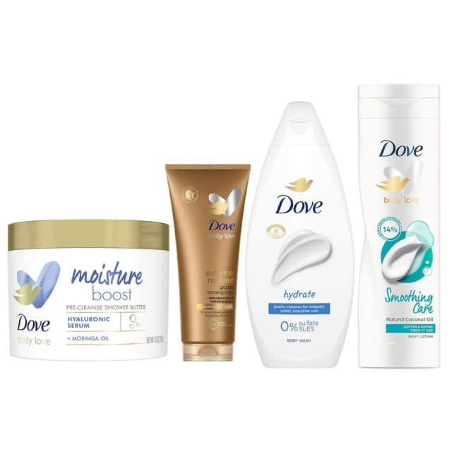 Dove Total Hydration Body Care Pack with Lotion,Tan Mousse, Shower ...