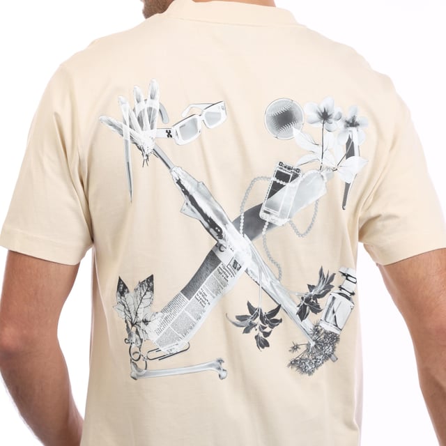 Off White Scan Arrow Slim T-shirt voor heren in grijs