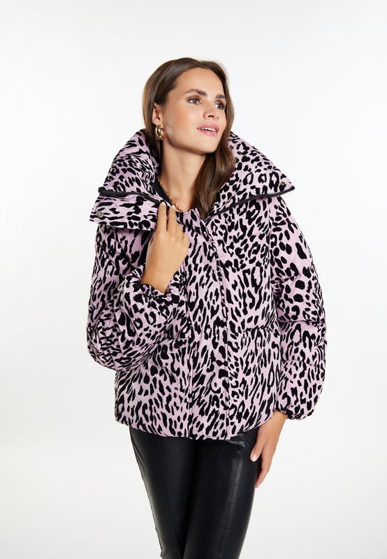 Faina Steppjacke mit Leo-Print Damen Lila Löwe