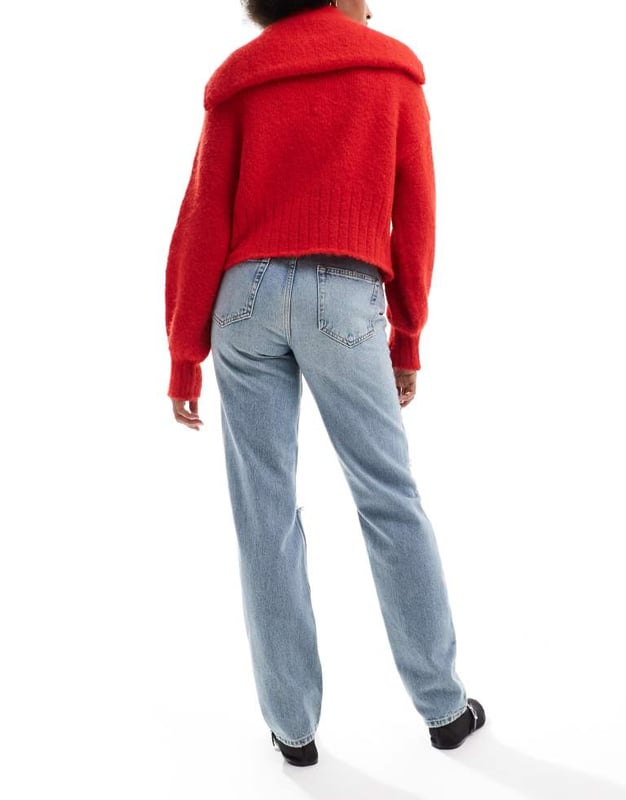 ONLY Tall Robyn distressed straight leg jeans in light blue wash