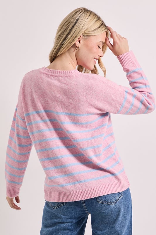 Stripe Placement Crew Jumper