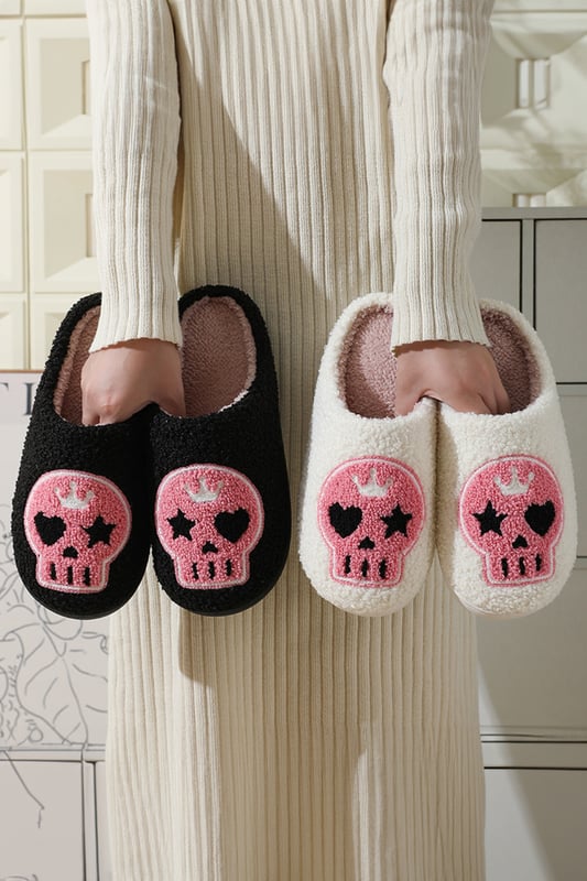 Skull Plush Slippers