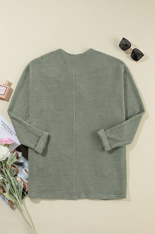 Waffle Knit Pullover Sweater
