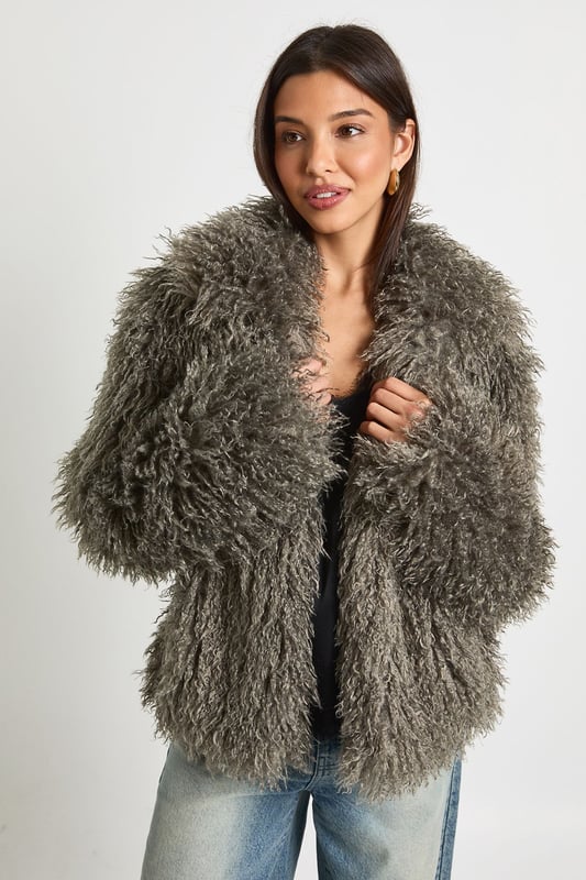 Shaggy Look Faux Fur Jacket
