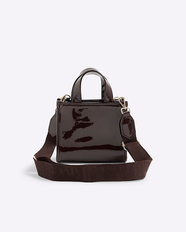 River Island Womens Tote Bag Brown Mini Embossed