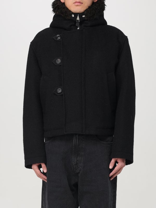 Cropped Hooded Wool Pea Coat