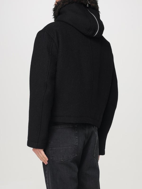 Cropped Hooded Wool Pea Coat