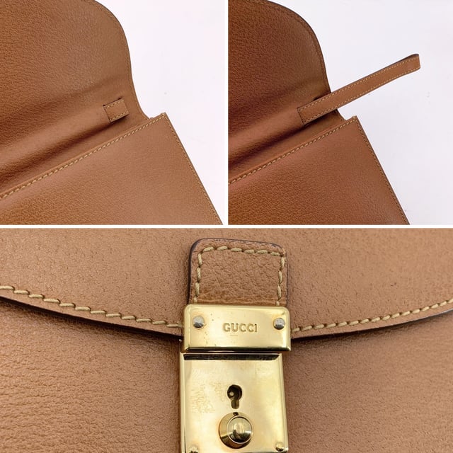Vintage leren clutch van Gucci
