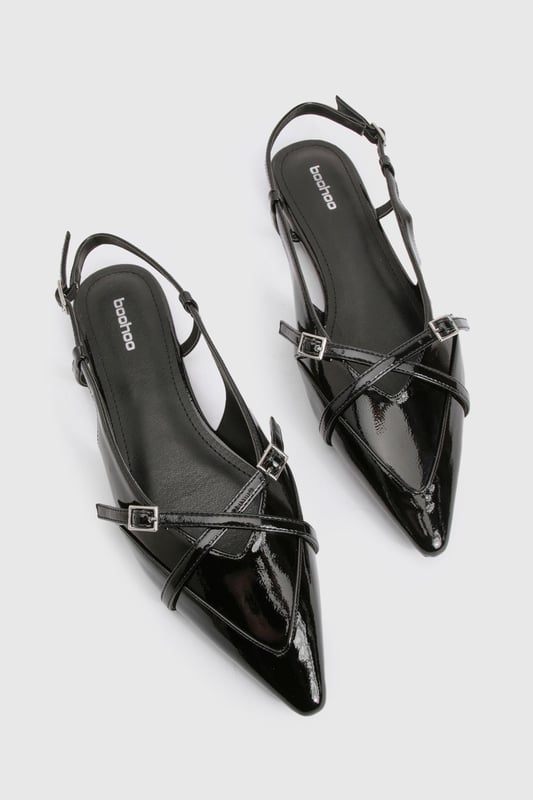 Cross Over Strap Detail Pointed Flats