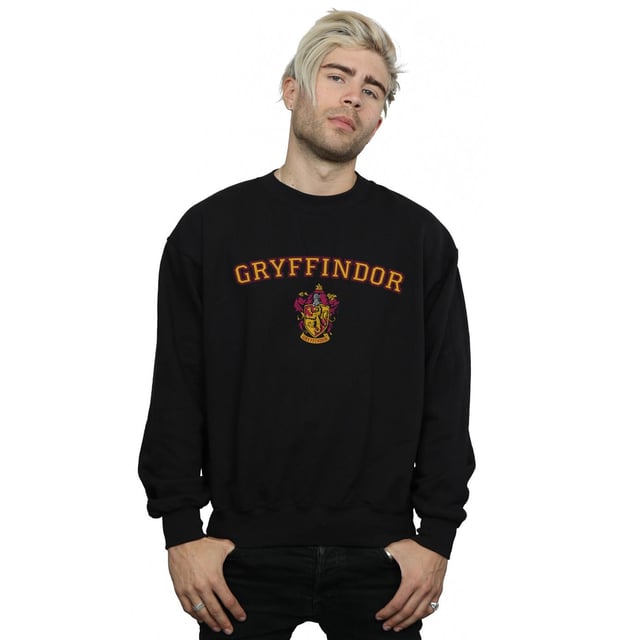 Harry Potter Mens Gryffindor Crest Sweatshirt (Black)