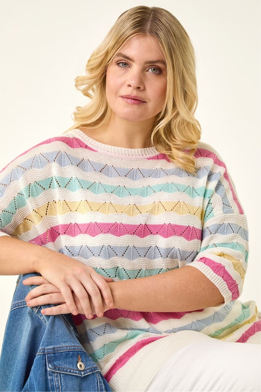 Curve Wave Stripe Jumper