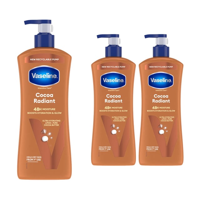 Vaseline Intensive Care Cocoa Radiant Body Lotion, 3 pack, 600ml for ...